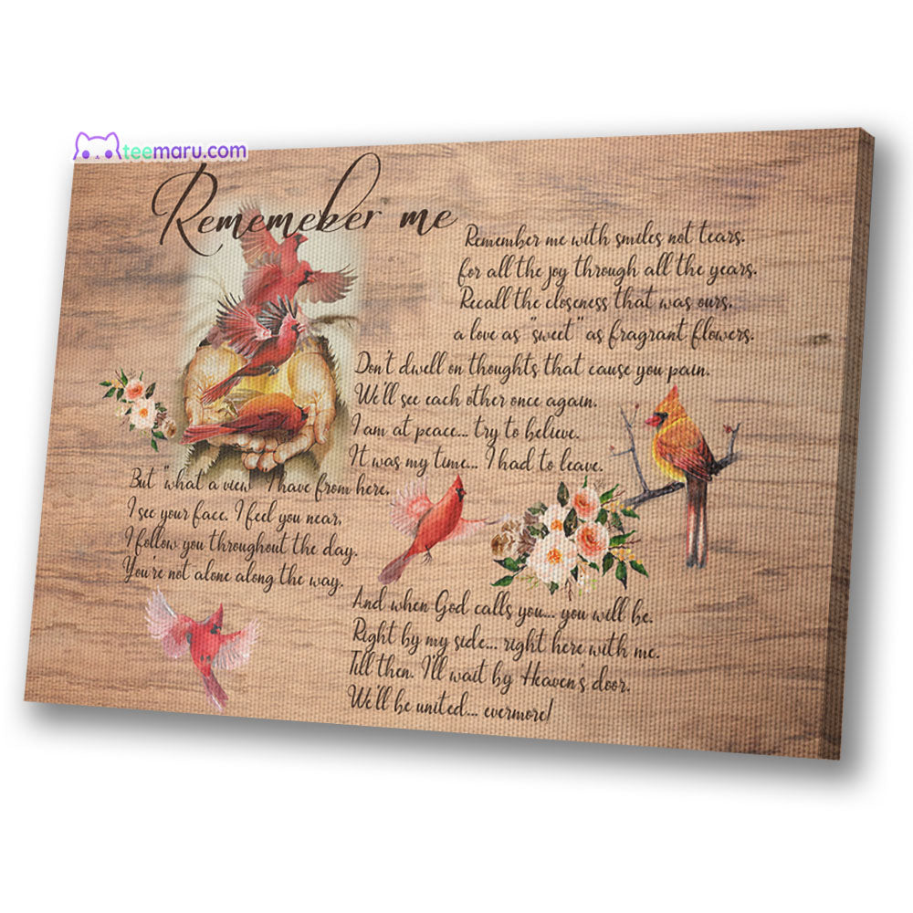 Remember Me Faith Cardinal Jesus Faith Memorial Canvas CAVA063 – TeeMaru